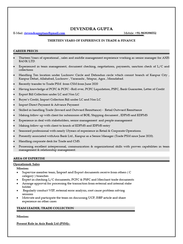 Trade & Finance Career Overview | PDF | Letter Of Credit | Banks