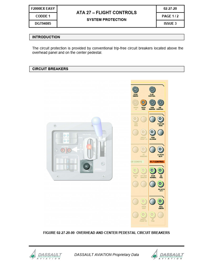 Falcon 2000EX Flight Control Guide | PDF | Flight Control Surfaces ...