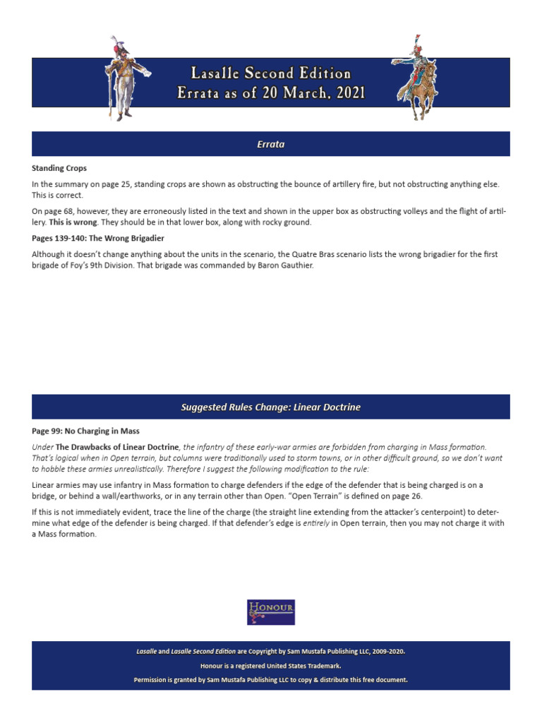 Lasalle2 Errata 20 Mar 21 | PDF