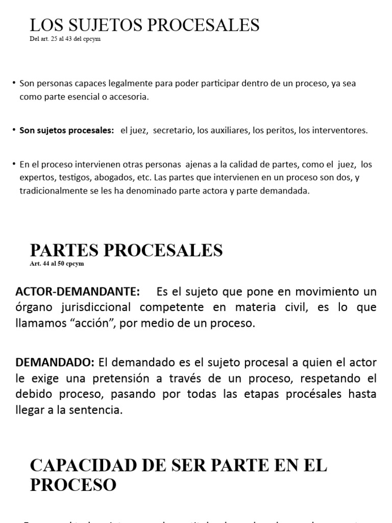 DIAPOSITIVAS DE LAS PARTES PROCESALES 2 (Autoguardado) | PDF | Ley ...