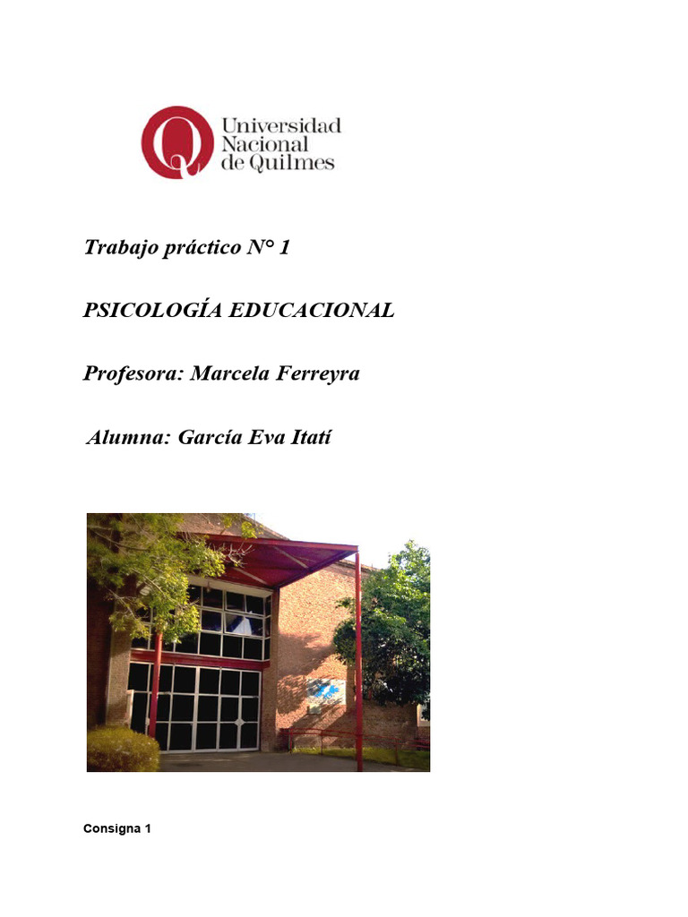 PSICOLOGIA EDUCACIONAL T.P. N° 1 | PDF | Sicología | Aprendizaje