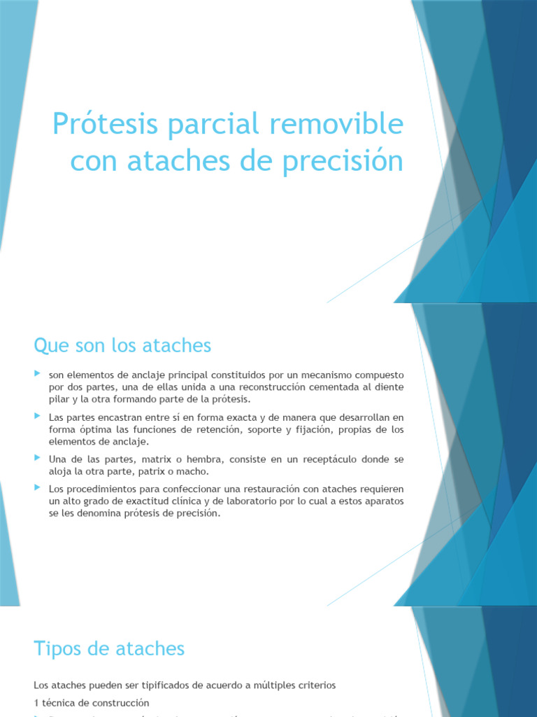 Tipos de ataches en prótesis removible | PDF | Dentadura postiza ...