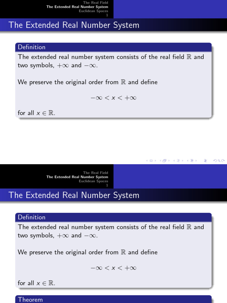 The Extended Real Number System | PDF