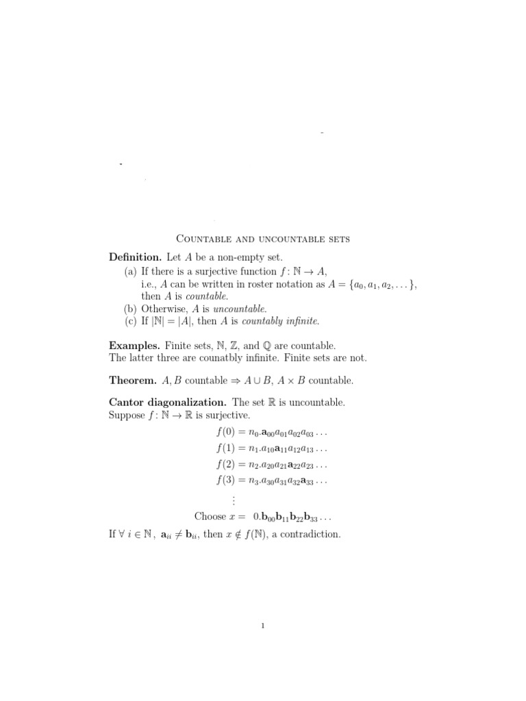 The Countable and Uncountable Sets | PDF | Teaching Methods & Materials ...