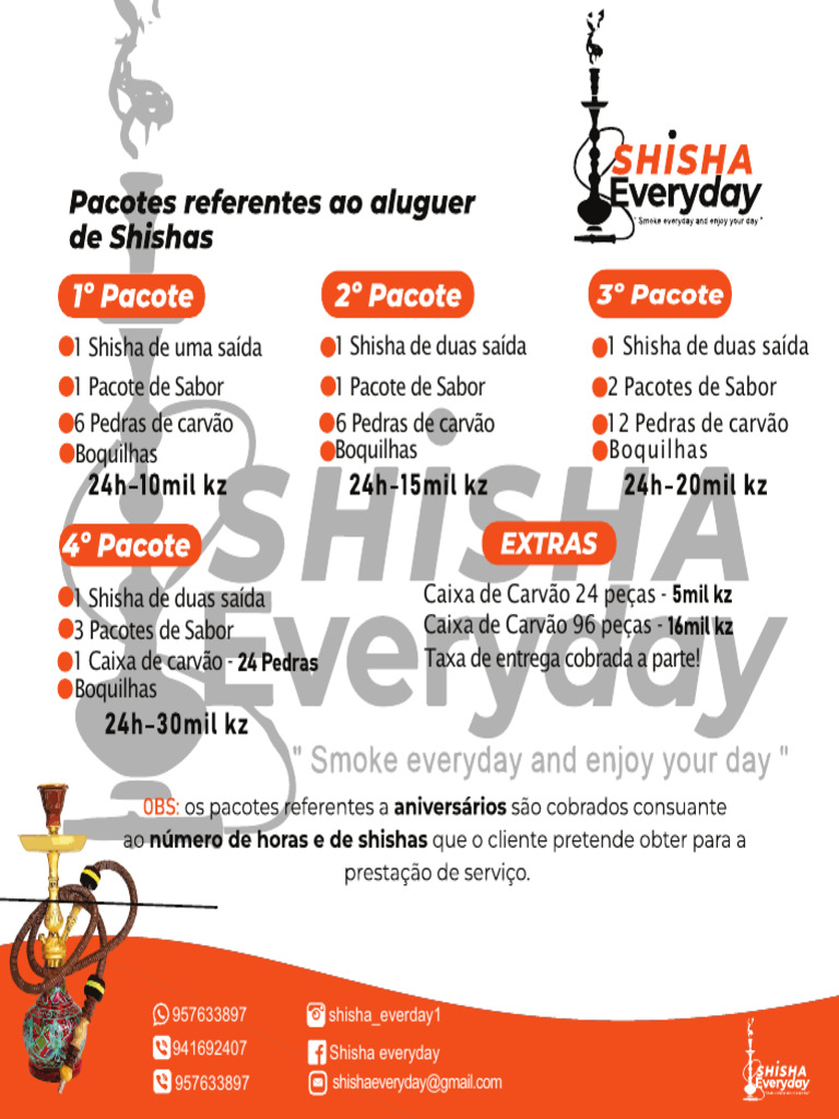 Tabela Da Preço Shisha EveryDay-1 | PDF