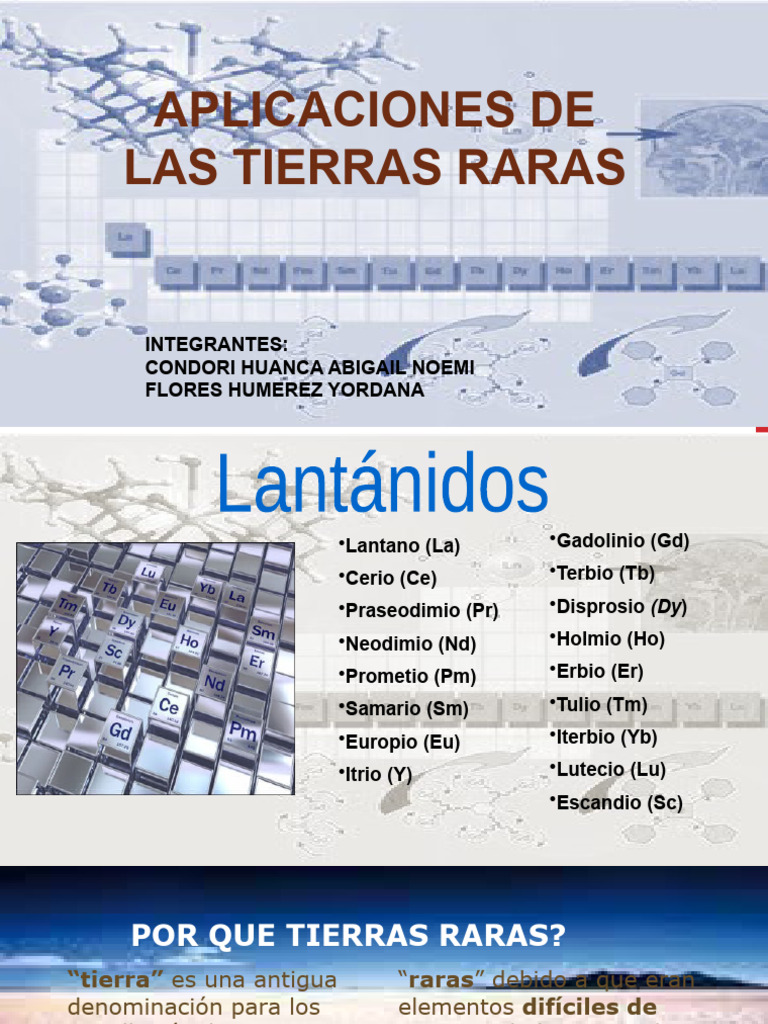 Presentacion Tierras Raras Ay | PDF | Química | Materiales