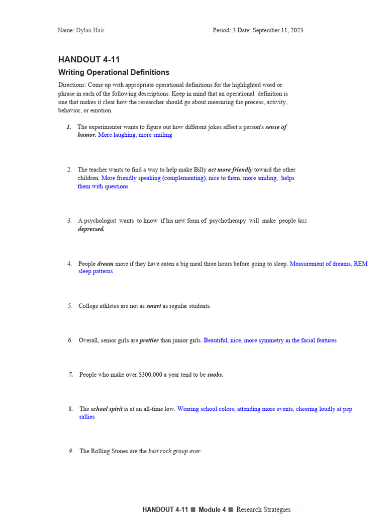 Handout.4.11.Operational Definitions | PDF