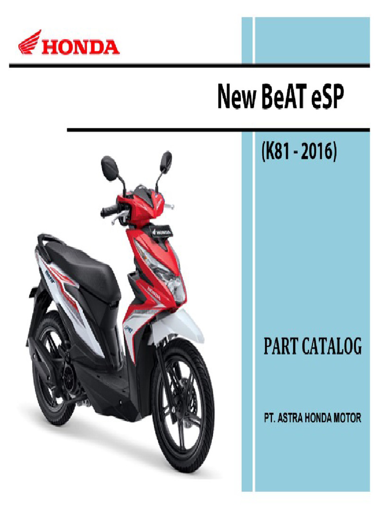 BEAT PGM-FI 2016 Parts Catalog | PDF | Vehicle Technology | Machines