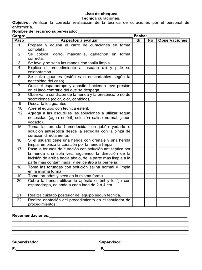 Lista de Chequeo 18 Sep 23-2 | PDF | Inyección (medicina) | Medicina ...