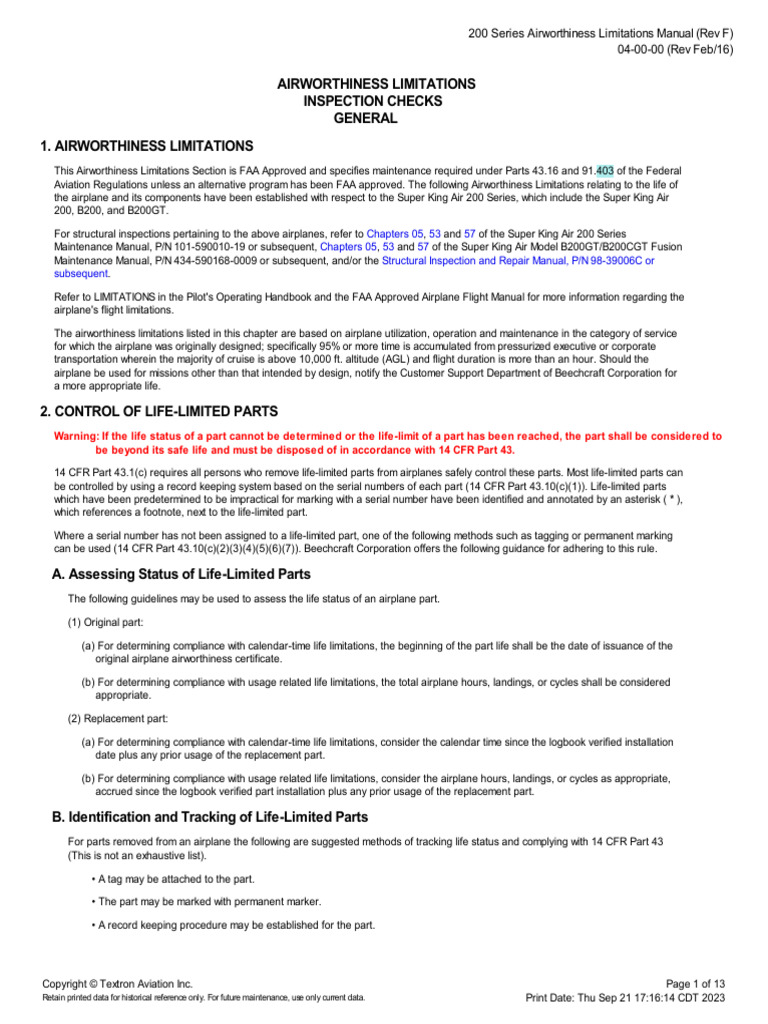 ML B 200 B200am8 | PDF | Spar (Aeronautics) | Federal Aviation ...