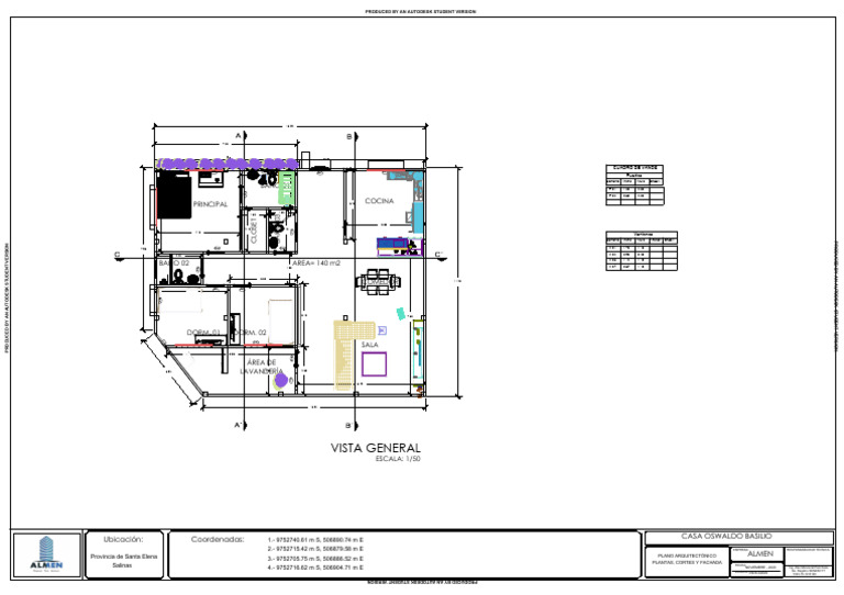 Plano Arquitectonico 1 Blanco y Negro | PDF