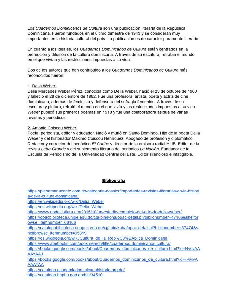 Cuadernos Dominicanos de Cultura | PDF