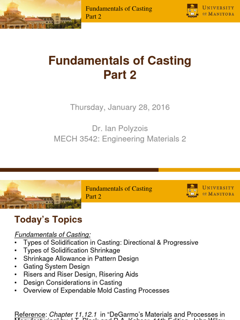 Fundamentals of Casting - Part 2 | PDF | Business Process | Metalworking