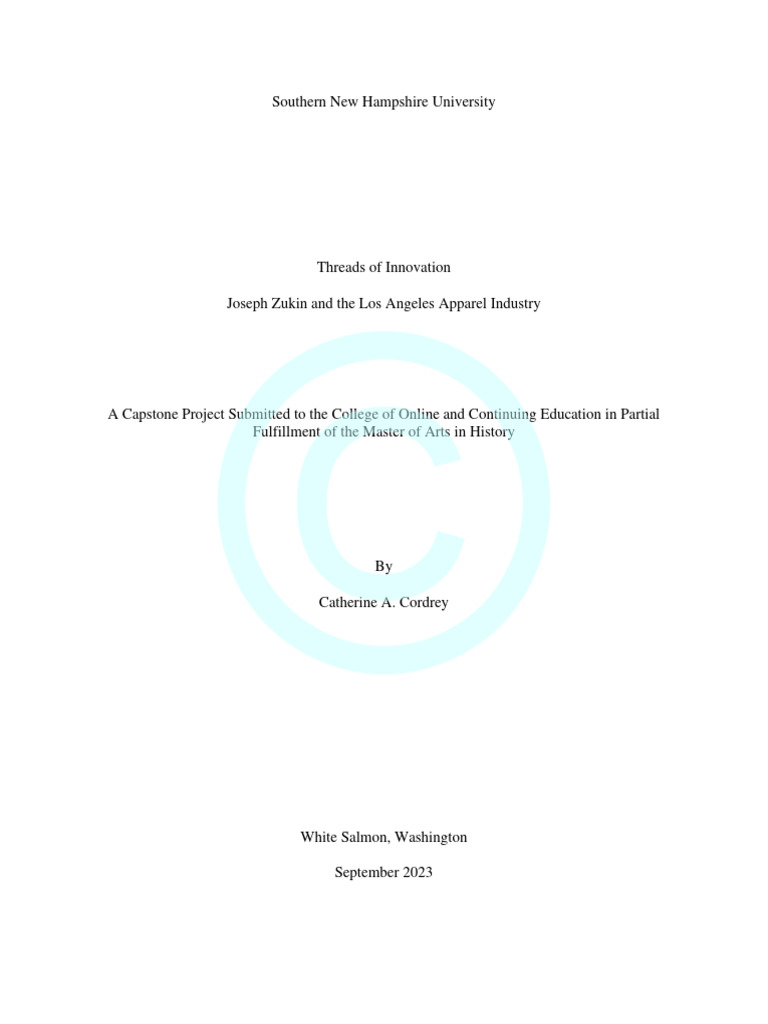 Threads of Innovation Joseph Zukin and The Los Angeles Apparel Industry ...