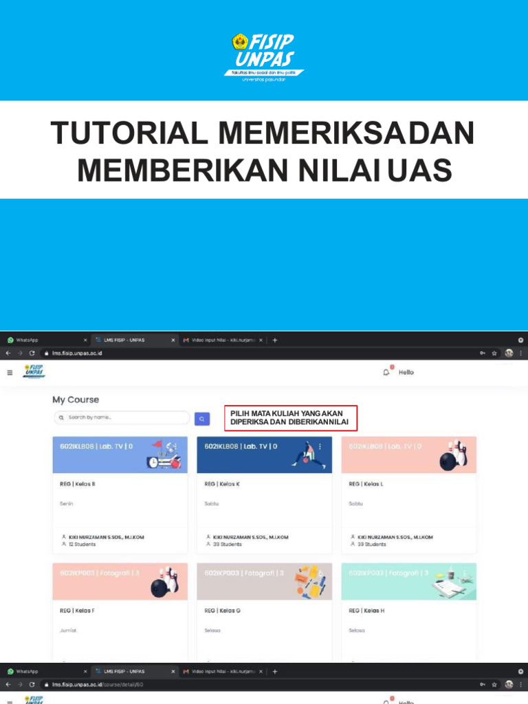 Tutorial Memeriksa Dan Memberikan Nilai Uas | PDF