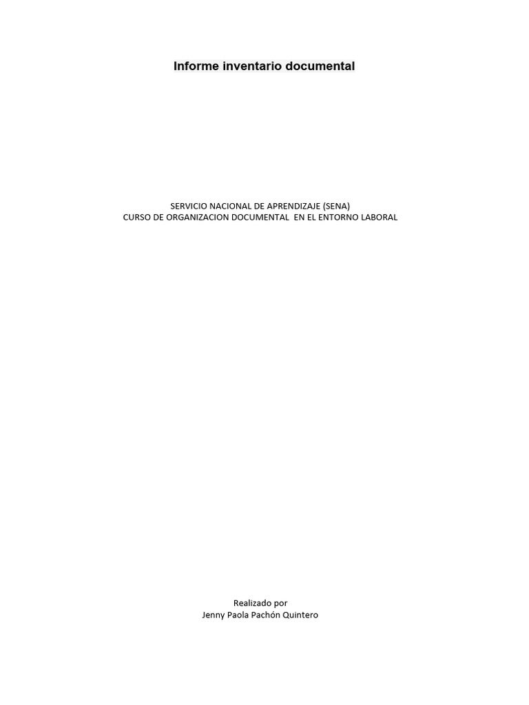 Informe Inventario Documental | PDF