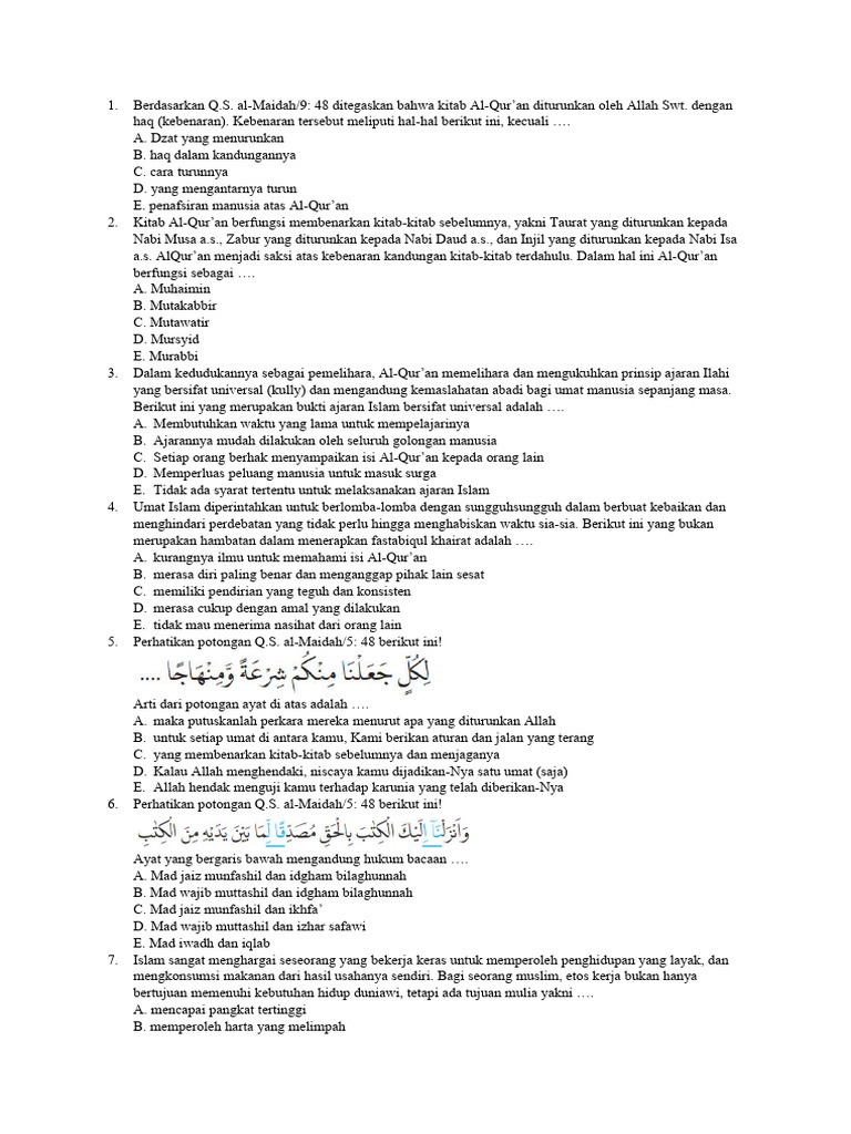 Latihan Soal Asts Pab | PDF