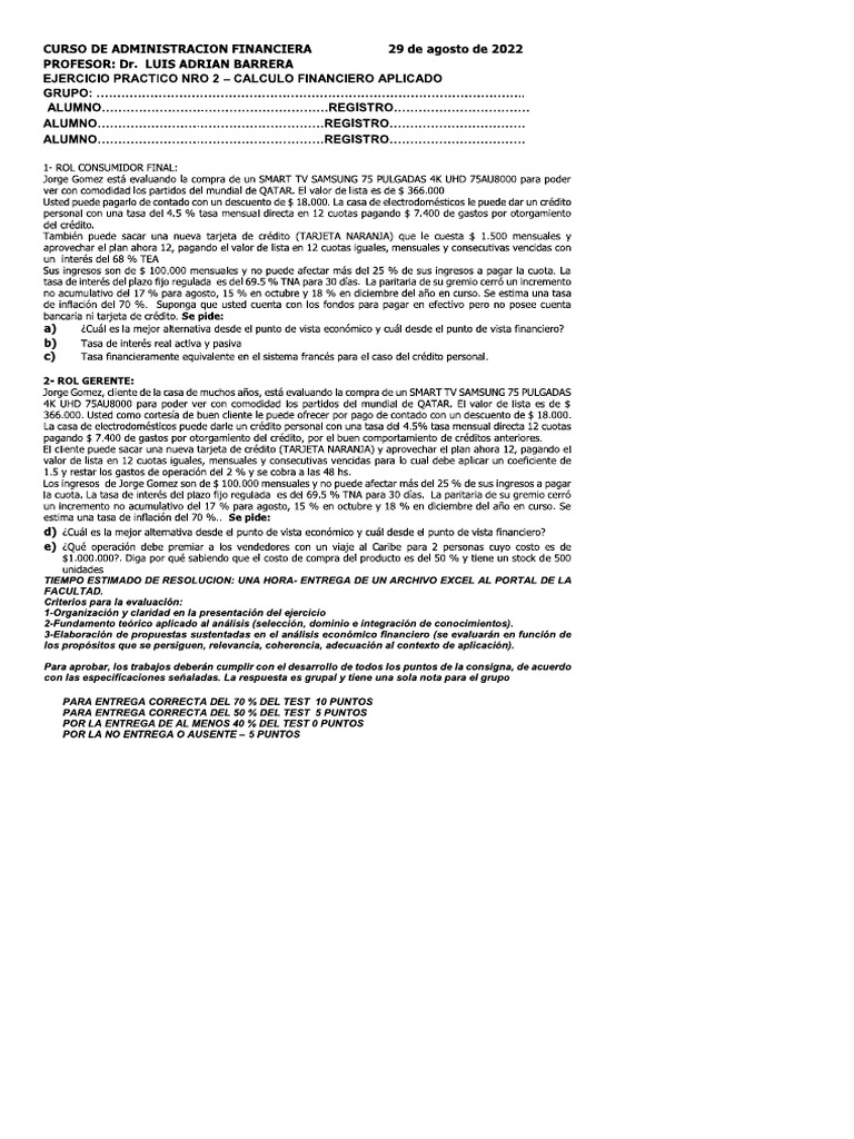 Ejercicios Nro 2 A 5 | PDF