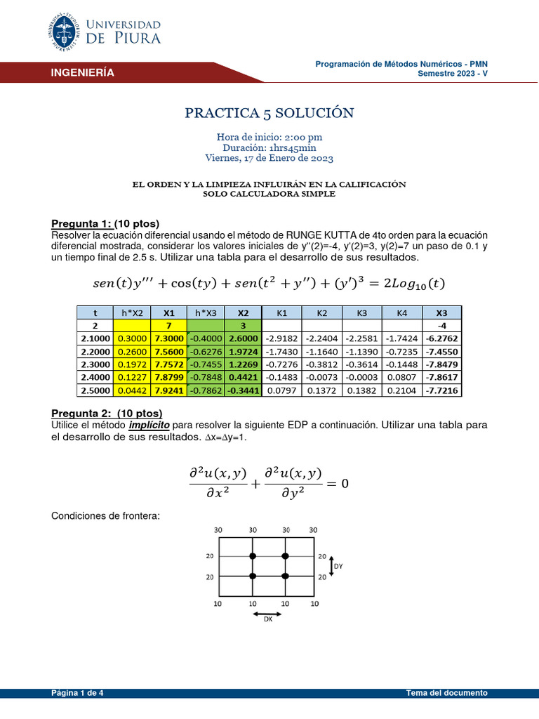 Practica5 Solucion | PDF | Análisis numérico | Análisis