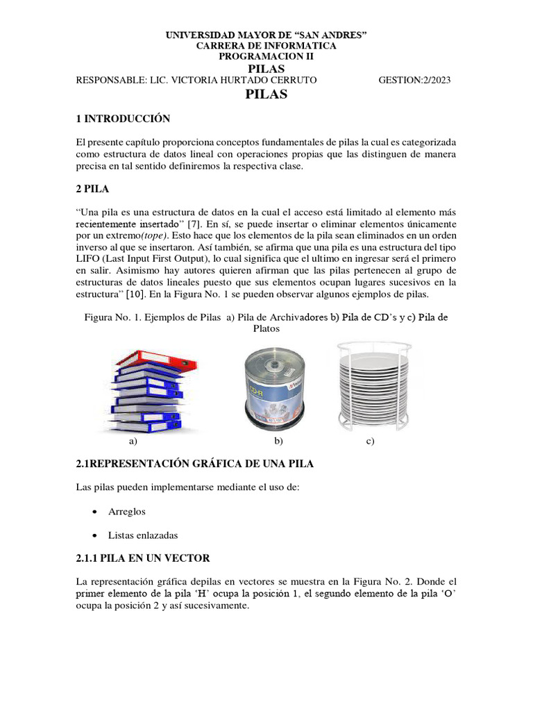 Implementación de Pilas en Java | PDF | Java (lenguaje de programación) | Lenguaje de programación