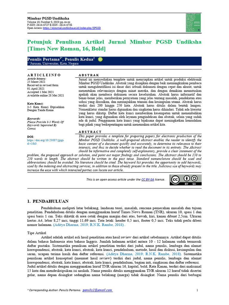 Template Mimbar PGSD Indonesia | PDF