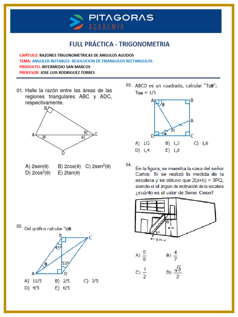 Si1-Tr-Fp05-Razones Trigonometricas de Angulos Agudos (Angulos Notables ...