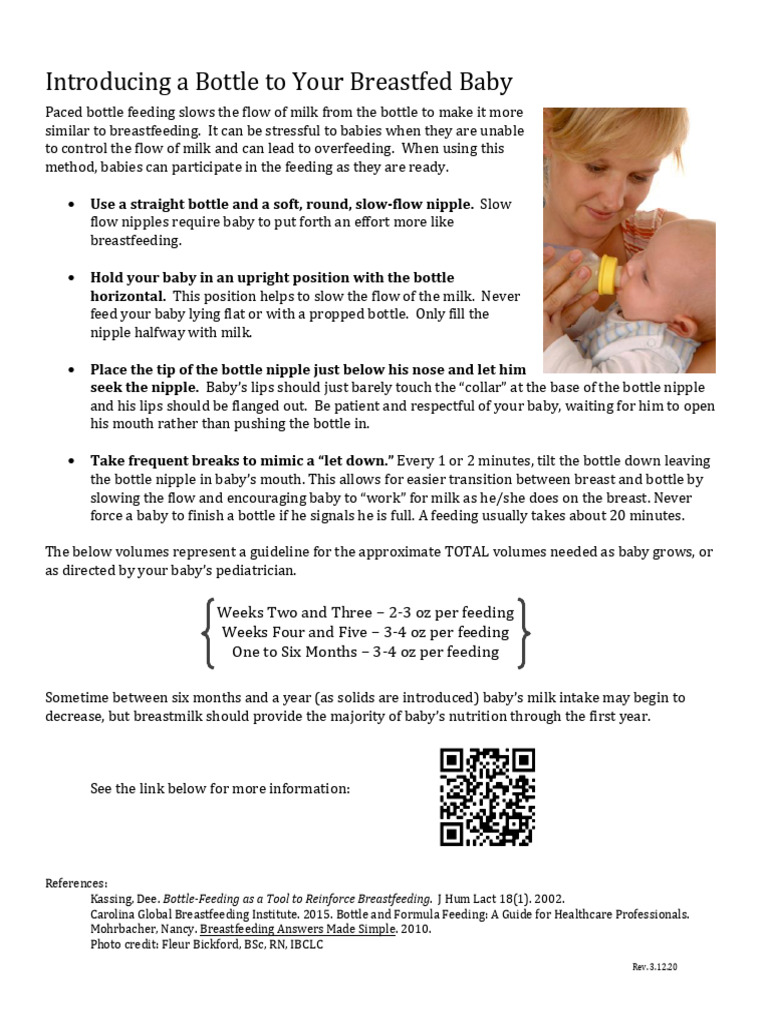 Paced Bottle Feeding for Breastfed Babies | PDF | Breastfeeding ...