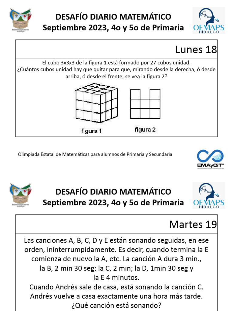 03 DDM 4o y 5o Primaria 18 - 22 Sept 2023 | PDF