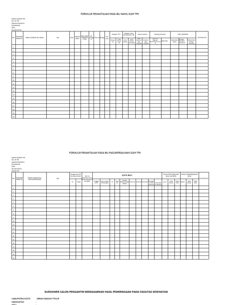 Form. Ibu Hamil | PDF