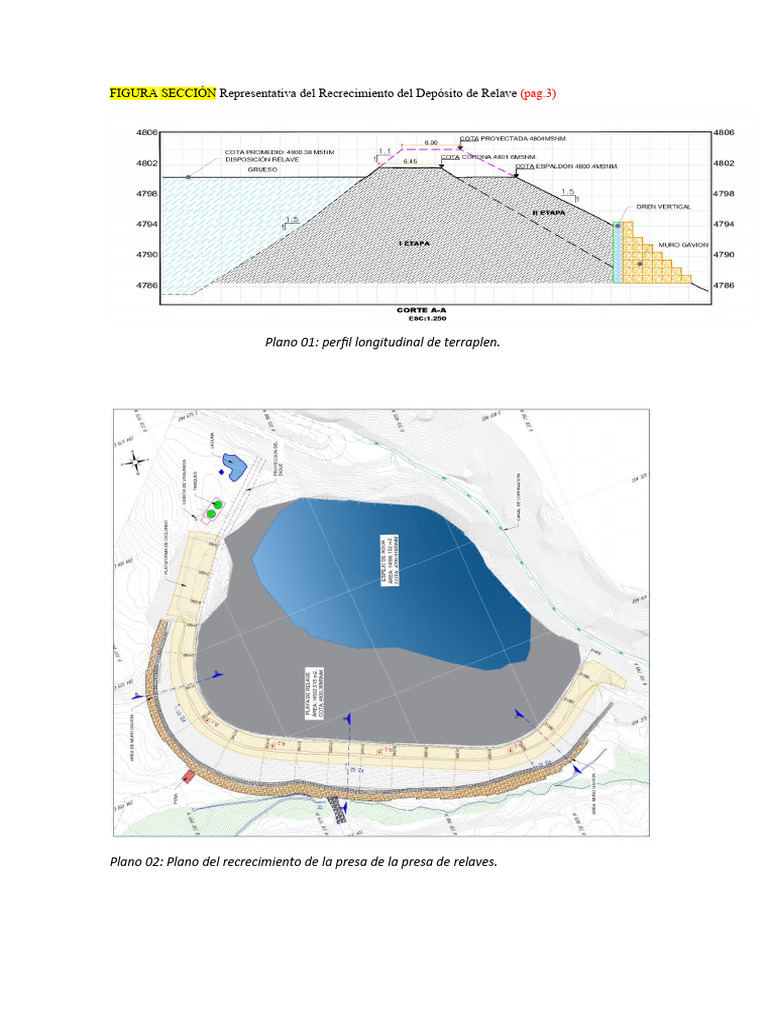 FIGURA SECCIÓN Representativa Del Recrecimiento Del Depósito de Relave ...