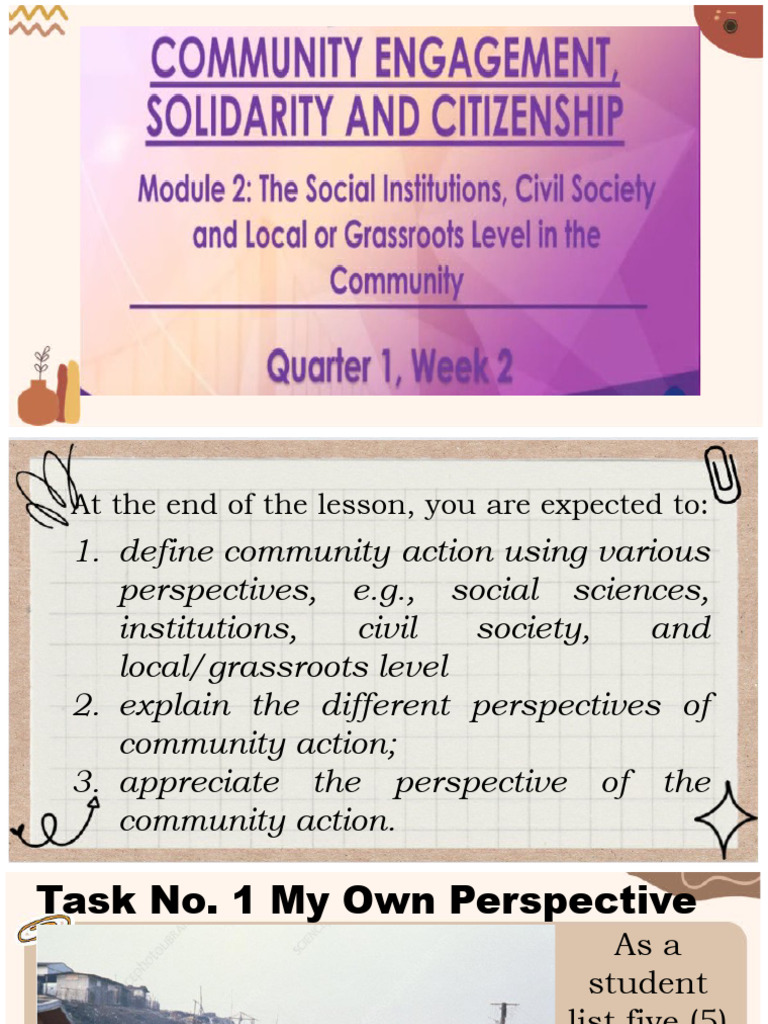 Week 2 Community in Various Perspective | PDF | Community | Civil Society