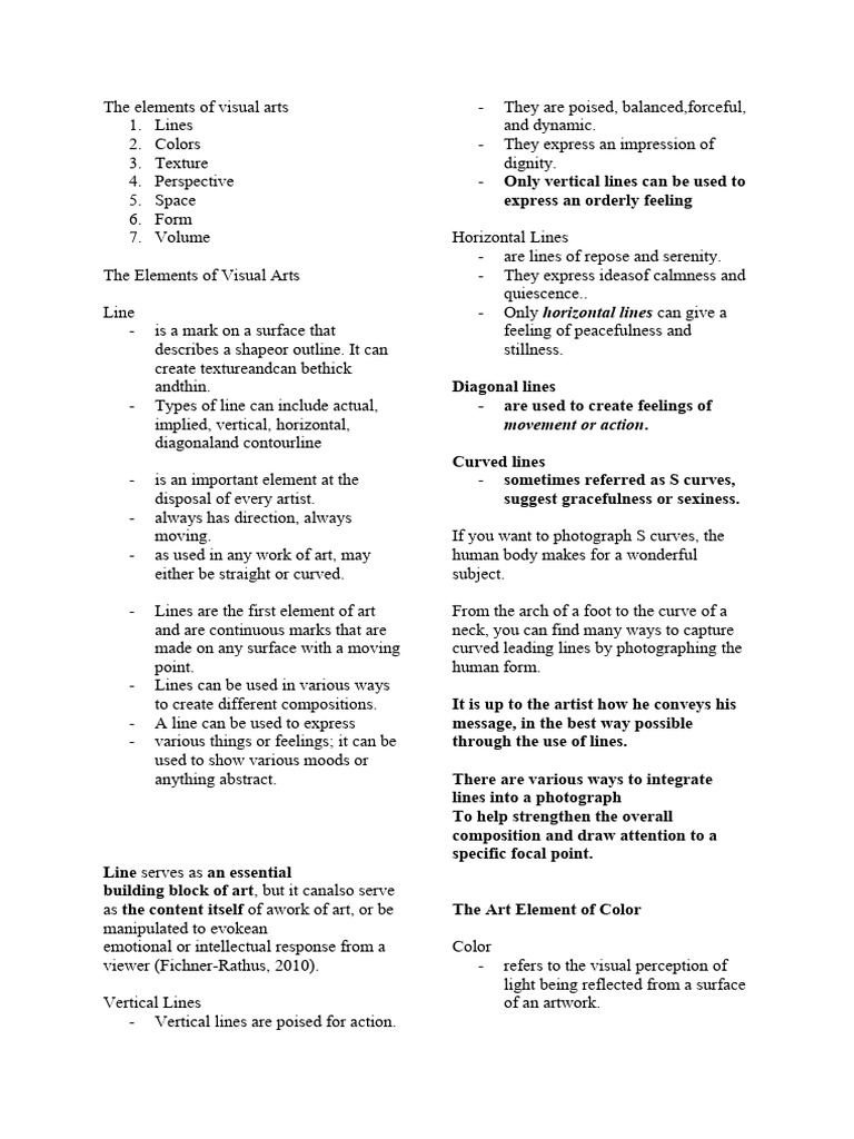 Key Elements of Visual Arts Explained | PDF | Color | Composition ...