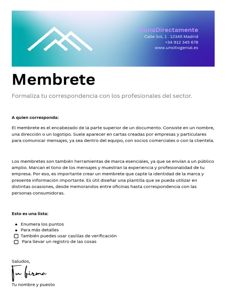 Que Es Un Membrete | PDF