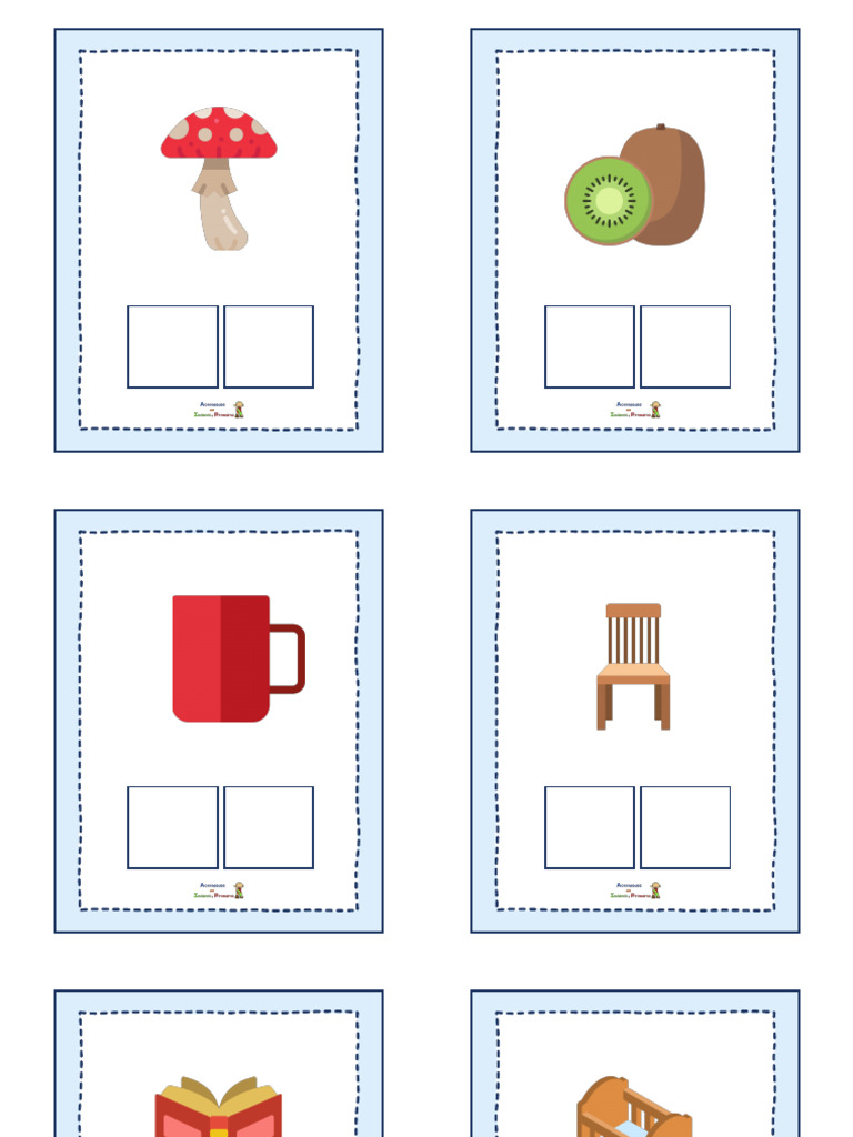 Tarjetas Manipulativas Formar Palabras Bisilabas | PDF