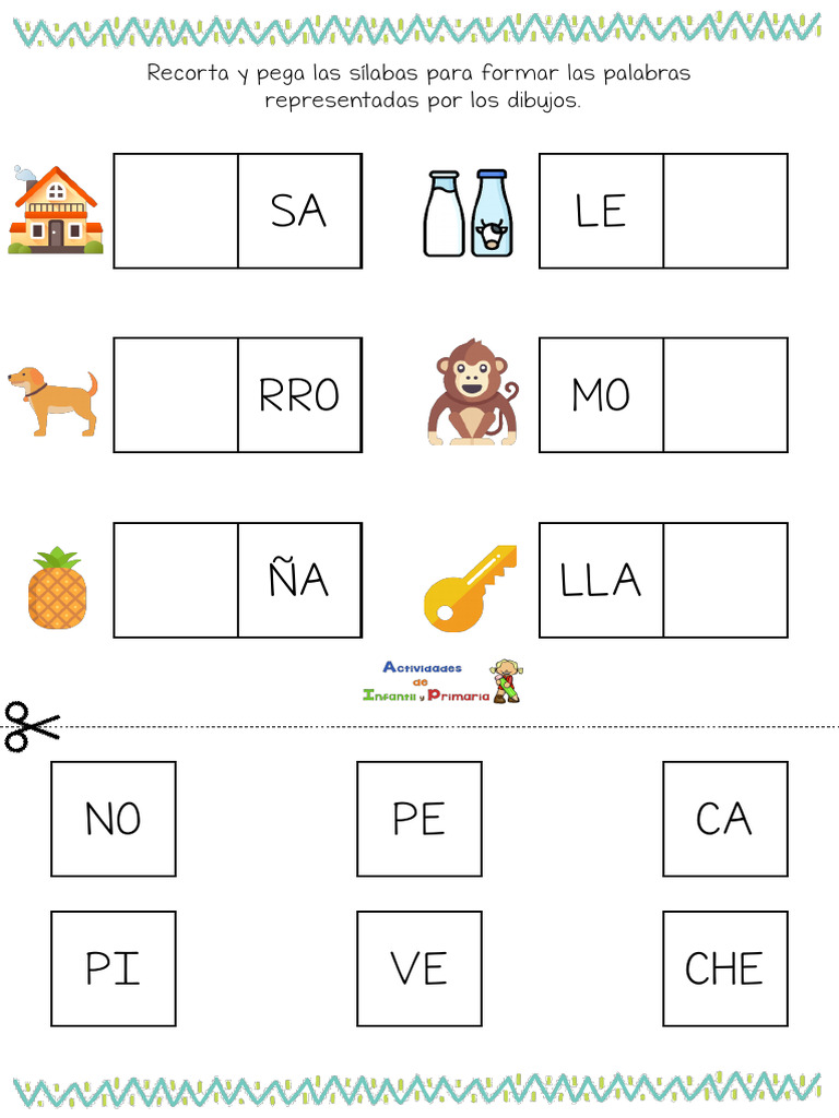 Completar Palabras Bisilabas | PDF | Derechos de autor | Ley de ...