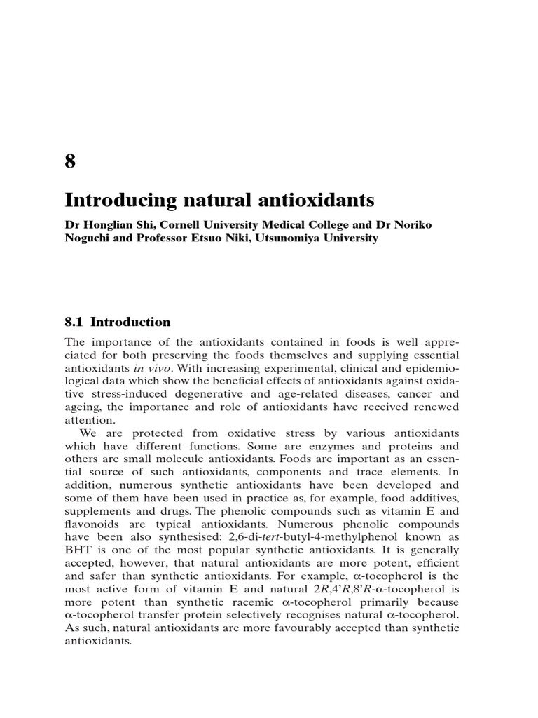 Introducing Natural Antioxidants | PDF | Antioxidant | Polyphenol Introducing Natural Antioxidants | PDF | Antioxidant | Polyphenol