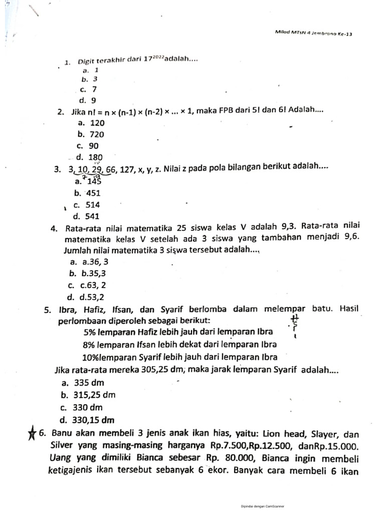 Latihan Soal Olimpiade | PDF