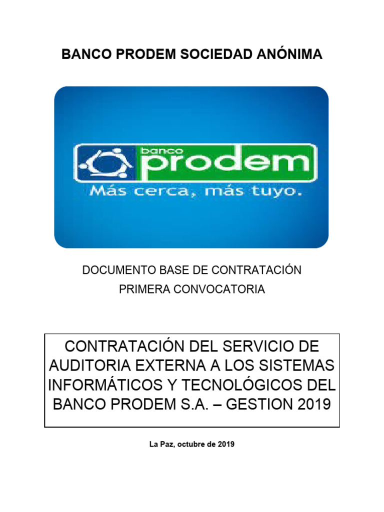 Convocatoria Banco Prodem S.A. | PDF | Auditoría | Economias
