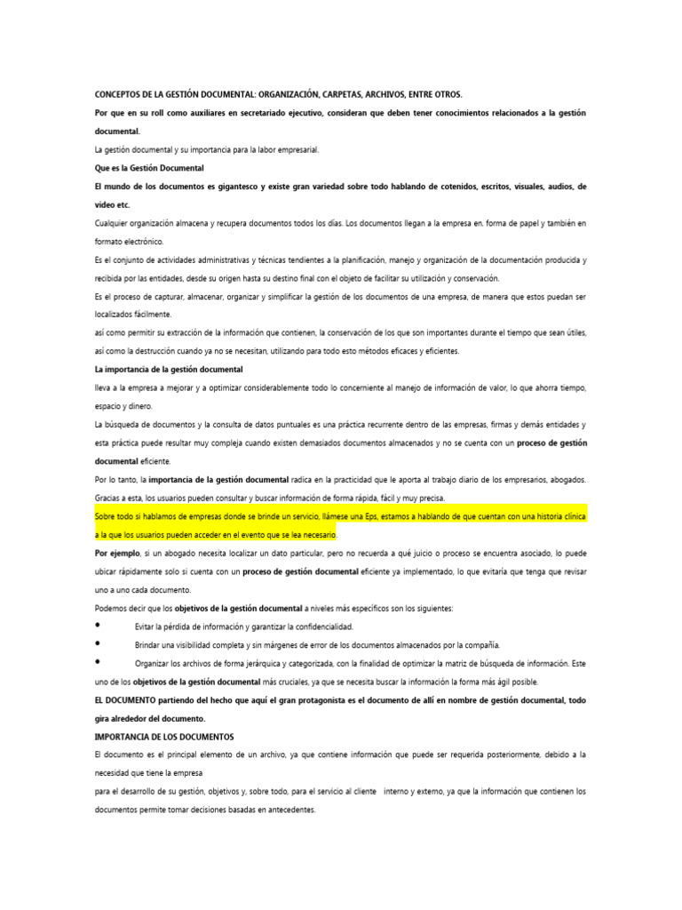 Notas Gestion Documental 1 | PDF | Gestión de registros | Archivo de computadora