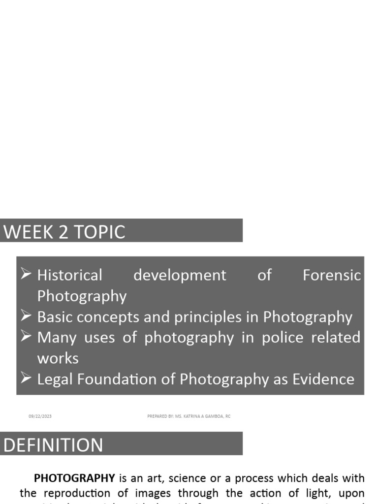 WEEK 2 TOPIC (Photography, Its Definition, Historical Background and ...