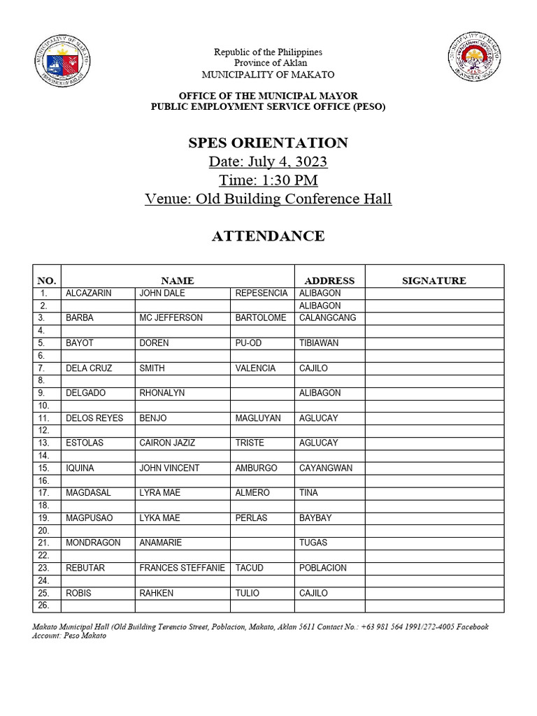Spes Attendance | PDF