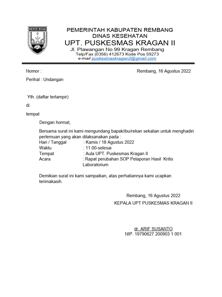 Undangan Rapat 2 | PDF