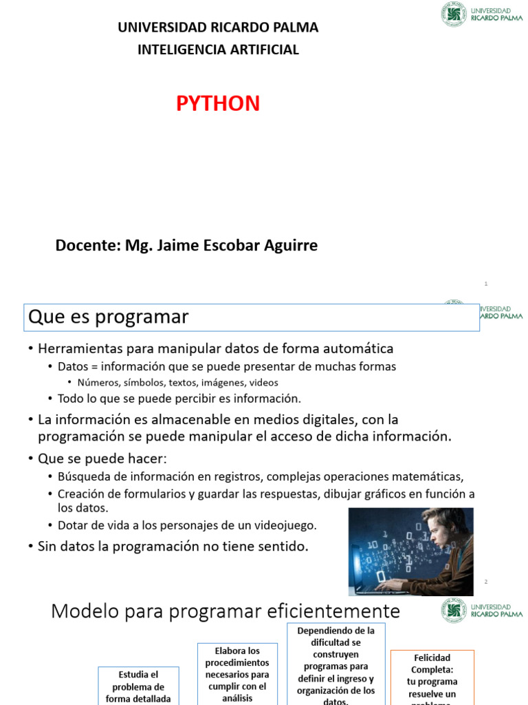 Programación en Python: Fundamentos y Ejercicios | PDF | Python (lenguaje de programación ...
