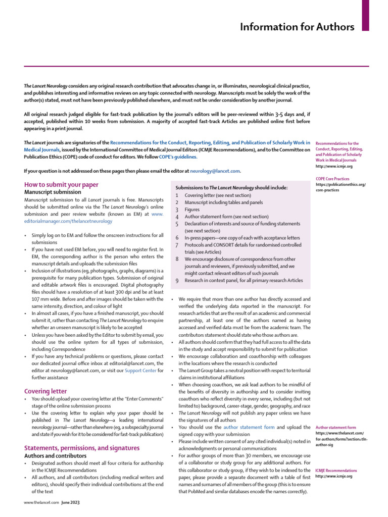 TLN Info For Authors | PDF | Systematic Review | Academic Journal