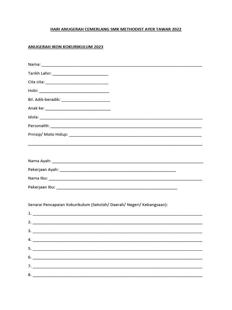 Ikon Kokurikulum 2023 | PDF