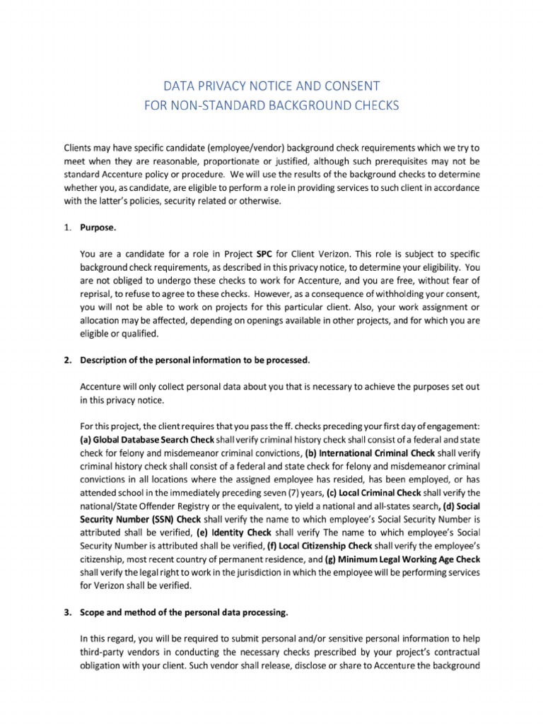 Data Privacy Notice Supplemental Form v2.7 - Project SPC | PDF