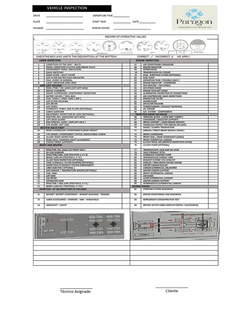 Check List Paragon | PDF | Truck | Axle