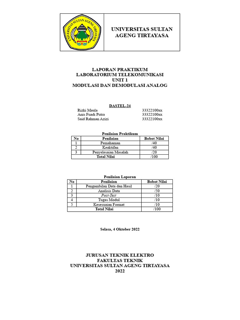 (Contoh) Laporan Praktikum 2023 | PDF