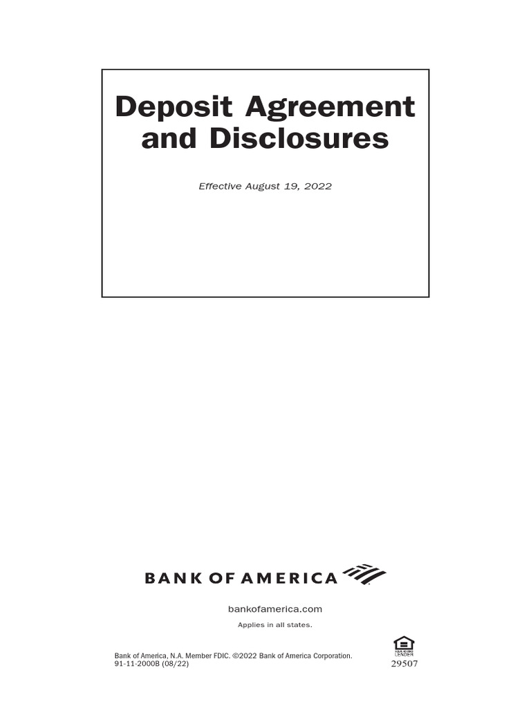 Deposit Agreements | PDF | Finance & Money Management