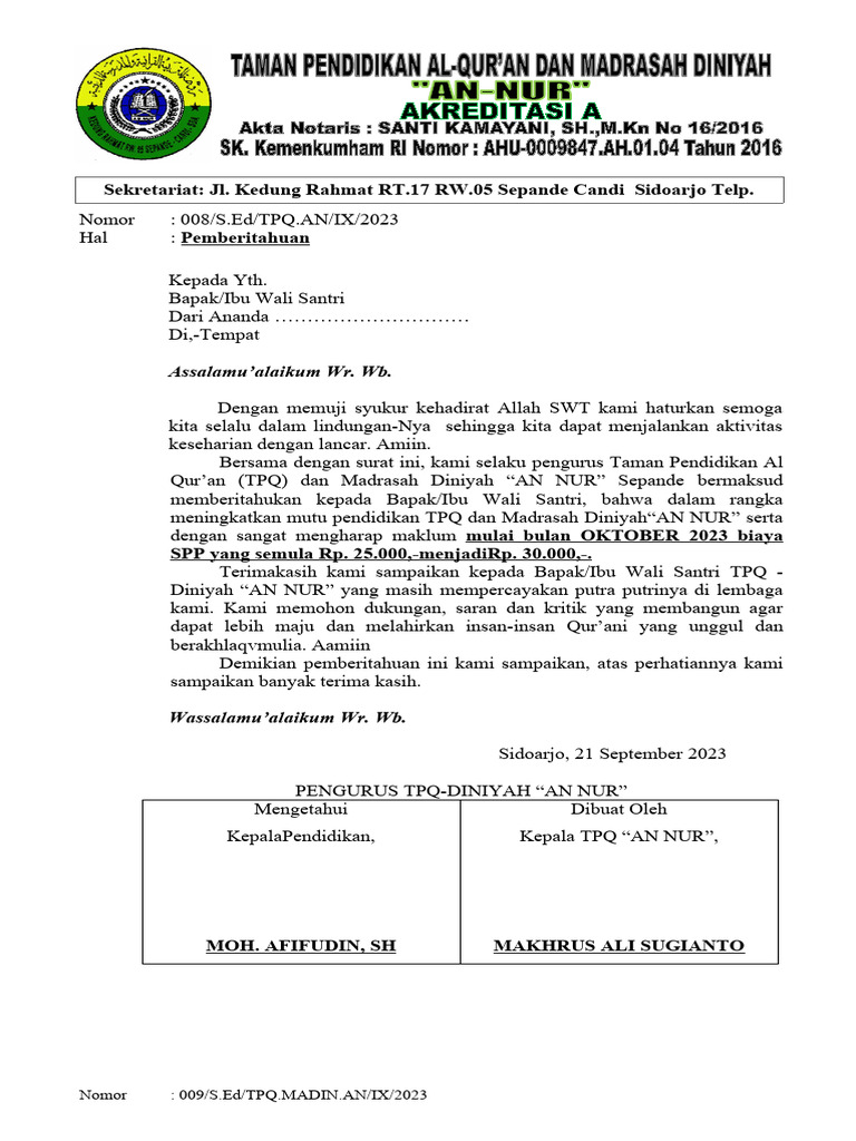 CONTOH Undangan Maulid | PDF